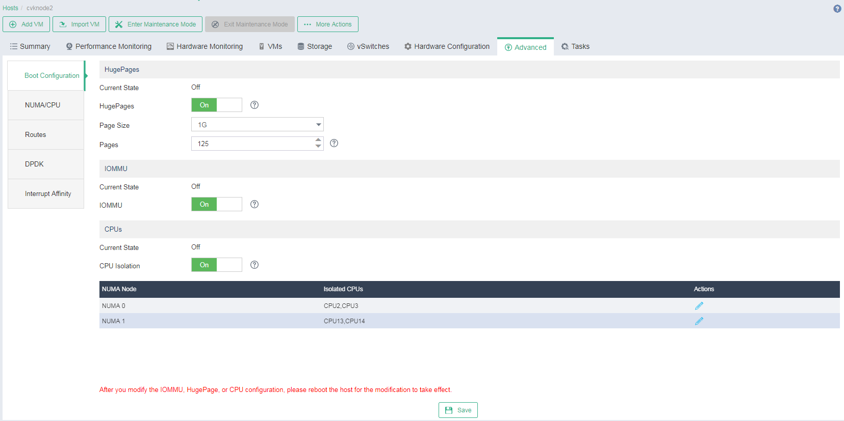 Figure-1 Configuring boot settings for a host