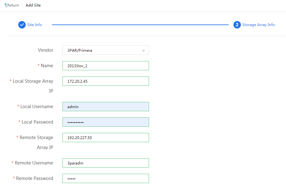 Figure-1 Configuring a storage array manager