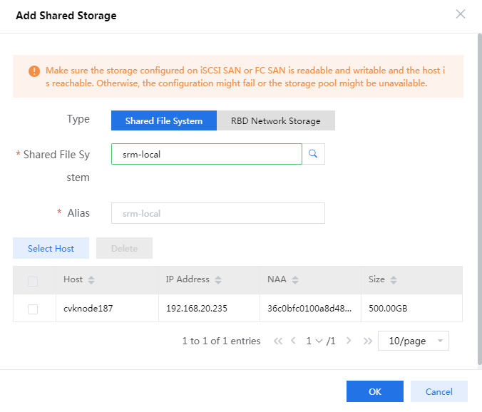 Figure-3 Attaching the shared file system to hosts
