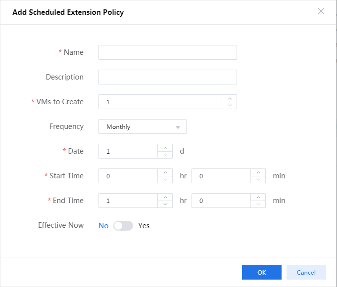 Add a scheduled extension policy