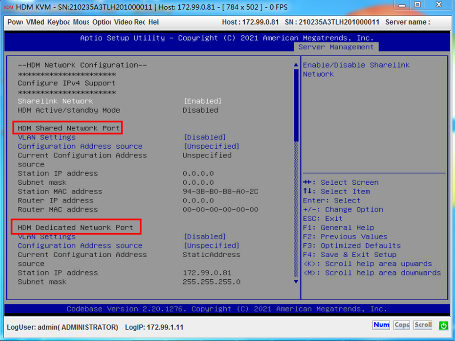 Configuring shared network ports