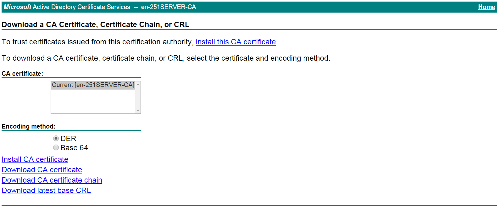 Web example: Configuring Web access with mutual certificate authentication