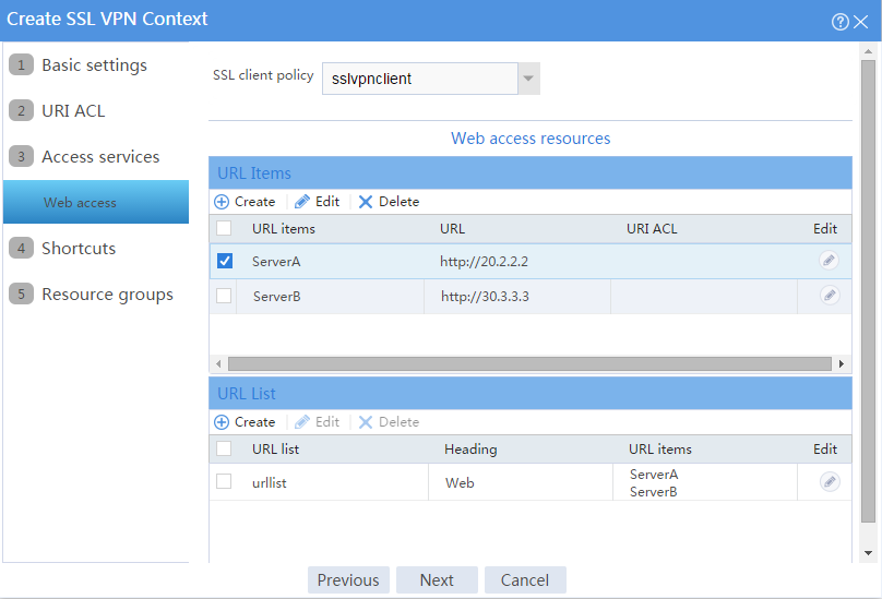 Web example: Configuring Web access with mutual certificate authentication