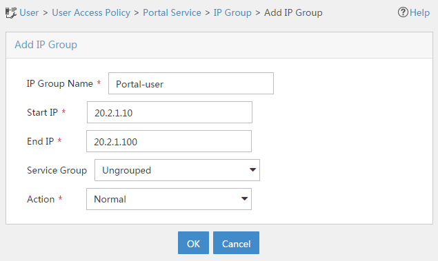 Web example: Configuring user identification for portal users that pass RADIUS authentication ...