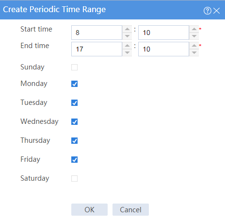Web example: Configuring a time range
