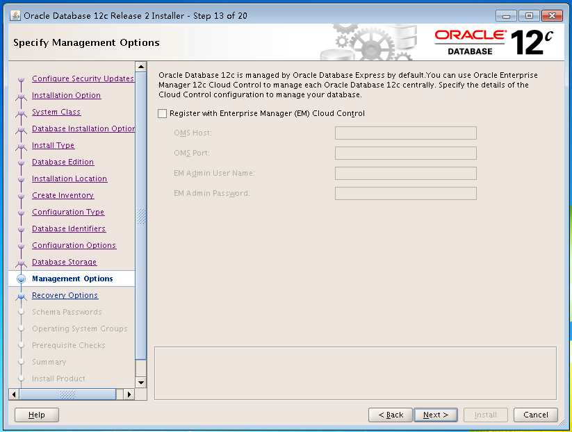 Standalone Oracle installation procedure