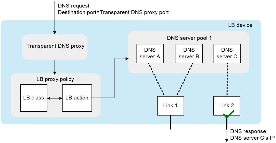 Transparent DNS proxy